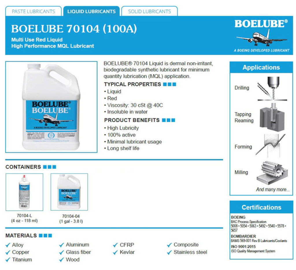 Boelube 70104 (100A) Red Liquid Lubricant - Evolia Tools