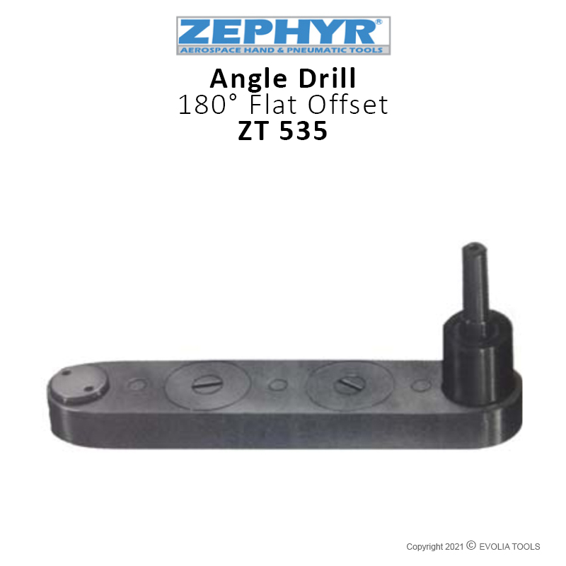 180° Flat Offset Angle Drill ZT535 - Evolia Tools