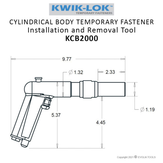 KCB2000 CYLINDRICAL BODY CLECO FASTENER INSTALLATION TOOL - Evolia Tools
