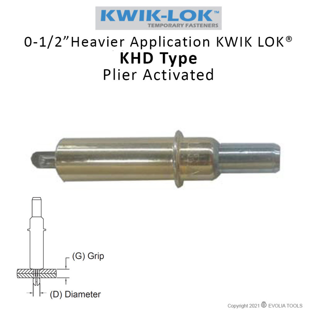 KWIK LOK HEAVIER APPLICATIONS CLAMPS KHD CLECO TYPE - Evolia Tools