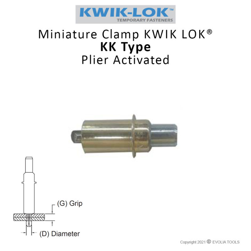KWIK LOK MINIATURE CLAMPS KK CLECO TYPE - Evolia Tools