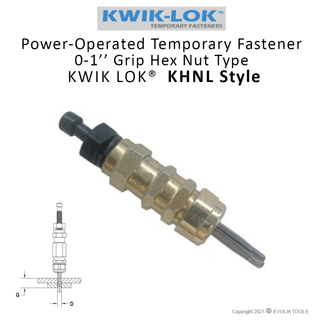 HEX NUT TEMPORARY FASTENER 0-1" GRIP KWIK LOK CLECO KHNL - Evolia Tools