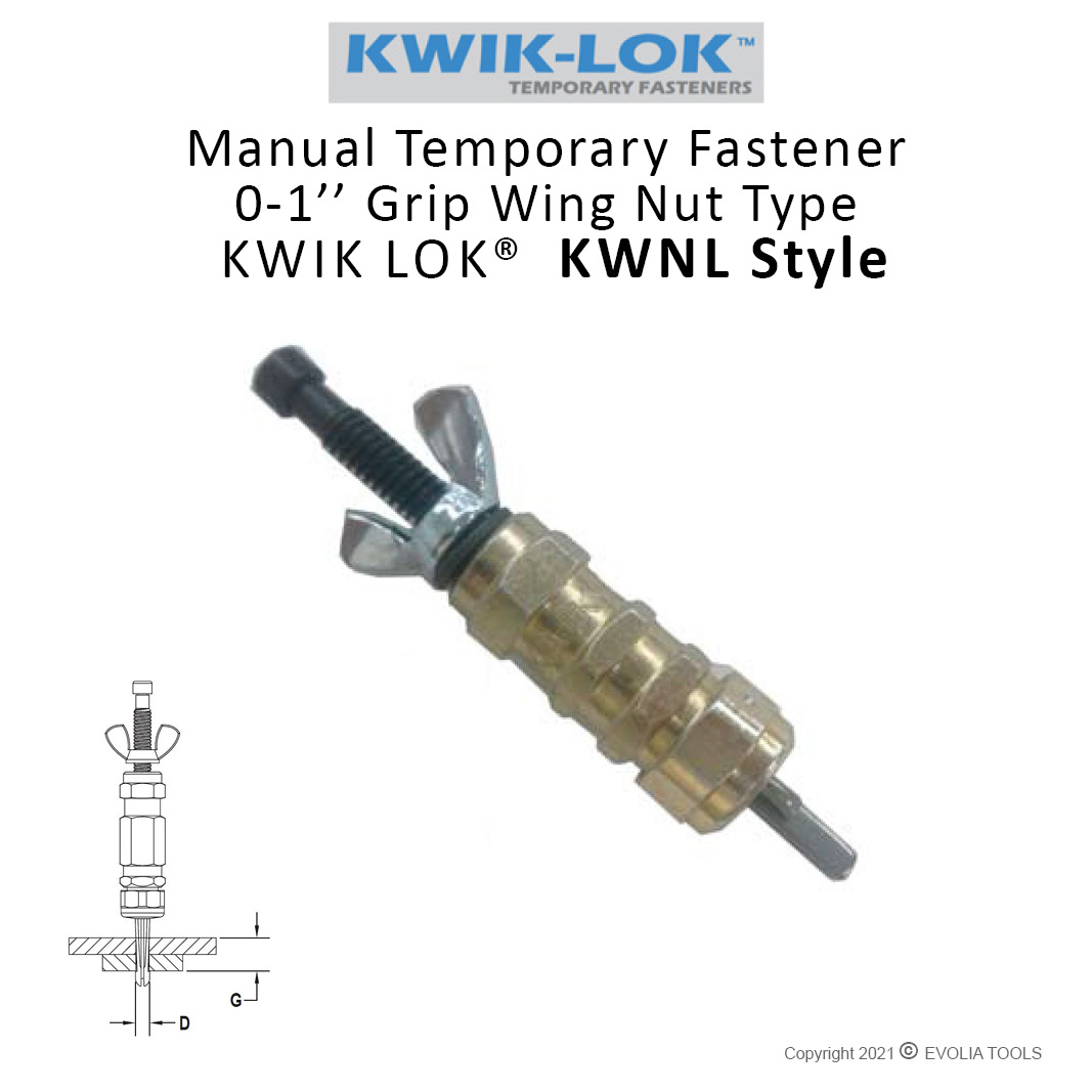 WING NUT TEMPORARY FASTENER 0-1" GRIP KWIK LOK CLECO KWNL - Evolia Tools