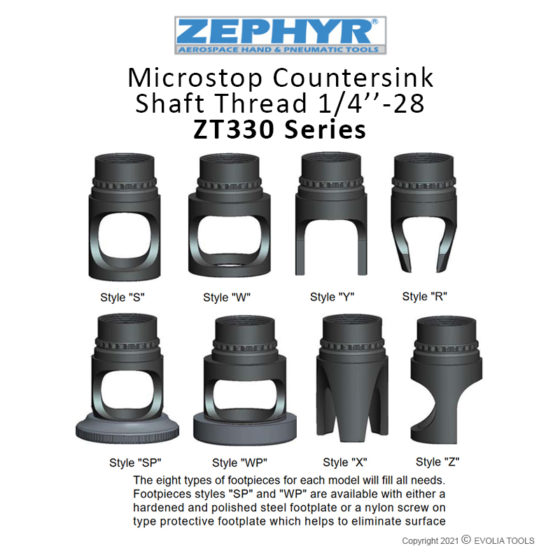 ZT330 Microstop Countersink Cage Shaft Thread 1/4"-28 - Evolia Tools