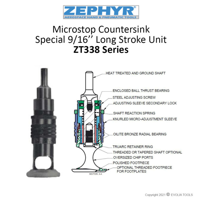 ZT338 Long Stroke Microstop Countersink Cage - Evolia Tools