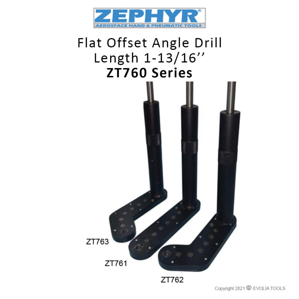 Flat Offset Angle Drill Length 1-13/16" ZT760 SERIES - Evolia Tools